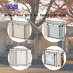 NGB Mini Split Cover for Air Conditioner Outdoor Unit,38.2 "L x17 "W x32.7"H for Ductless Air Conditioning Protected Operation Universal for Mini Split Condenser HVAC Units All Seasons.