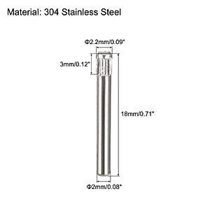 Tool parts 2x18mm 304 Stainless Steel Dowel Pins - 20Pcs Knurled Head Flat End Dowel Pin