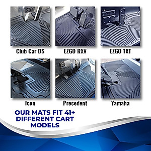 Club Clean Shield Family Golf Cart Floor Mat - Fits Precedent Model- New and Improved - Only Golf car Mat to Meet 6 ASTM Standards- Industry Standard Golf Cart Mat- Golf Car Mat 8mm Thick - Patented