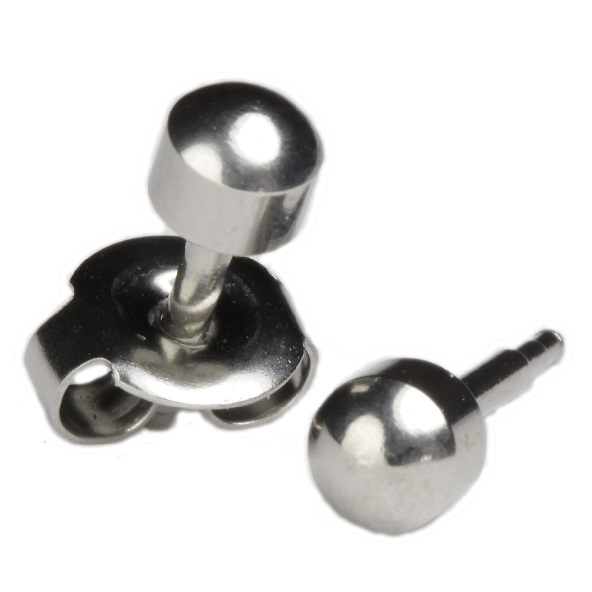 Ear Piercing Earrings Silver 3 Pairs of 4mm 16ga Thick Post Stainless Steel Shapes Studs Hypoallergenic