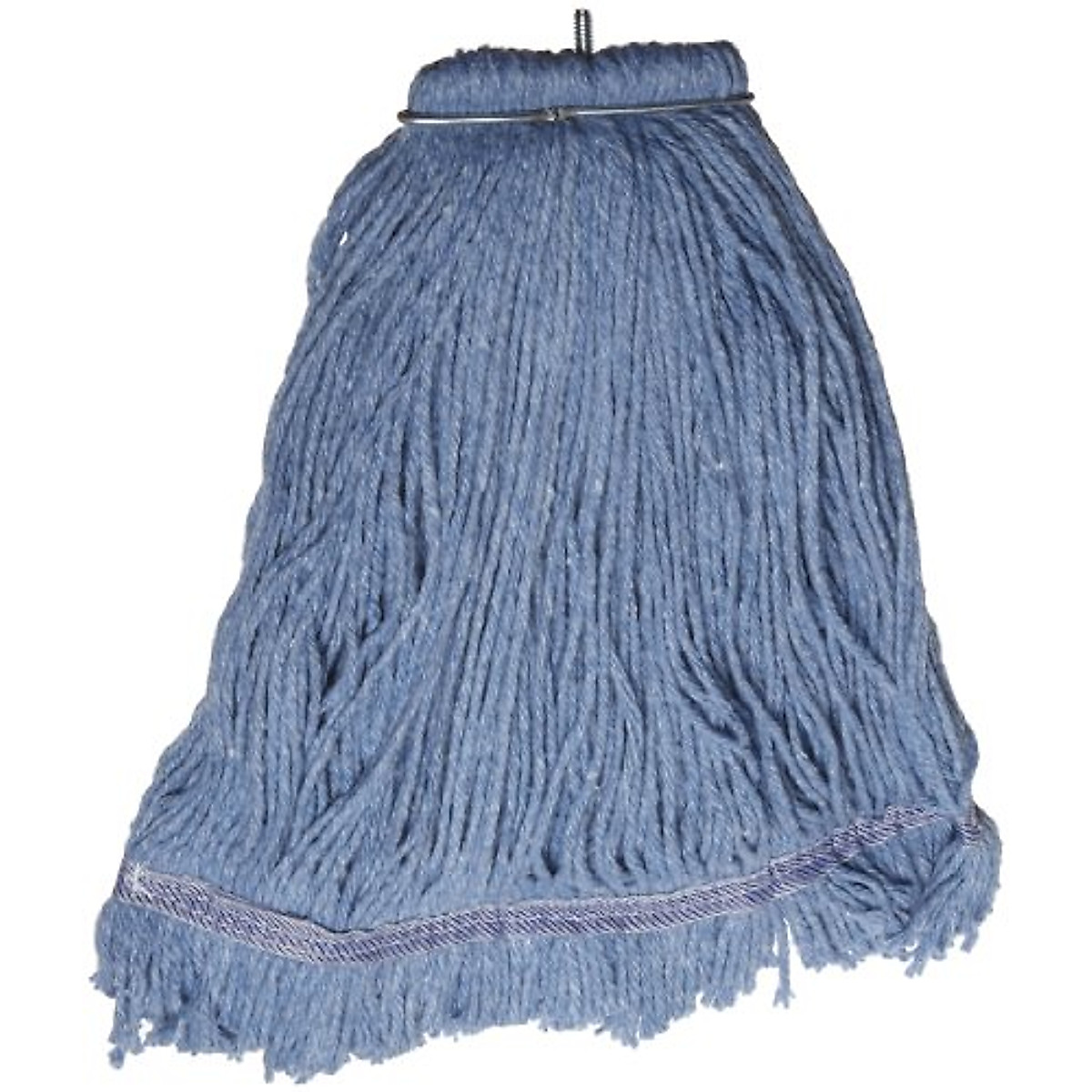 Impact 36124 Layflat Screw-Type Cut-End Blend Wet Mop Head with No-Tangle Band, 24 oz, Blue (Case of 12)