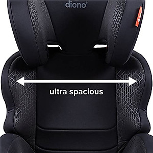 Diono Everett NXT High Back Booster Car Seat with Rigid Latch, Lightweight Slim Fit Design, 8 Years 1 Booster Seat, Black