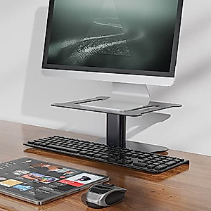 WALI Monitor Stand Riser, Adjustable Laptop Stand Riser Holder, 3 Height Adjustable Underneath Storage for Office Supplies