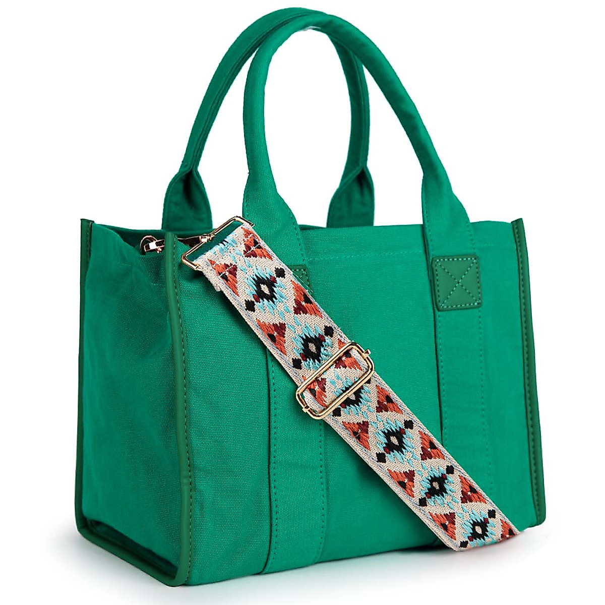 Canvas Tote Bag for Women Top Handle Handbag Crossbody Tote Bag for Women Canvas Tote Bag with Zipper Trendy Shoulder Bag Everything Tote Bag with Adjustable Strap