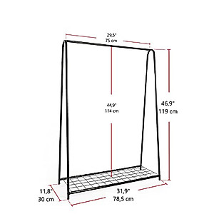 VEGAINDOOR United Style Single Shelf Clothes Rack, Metal Clothing Rack with Shelves, Clothing Racks for Hanging Clothes, Sturdy Organizer for Clothes ,Heavy Duty Garment Rack ,Gold ,Black ,White Colours (Black)