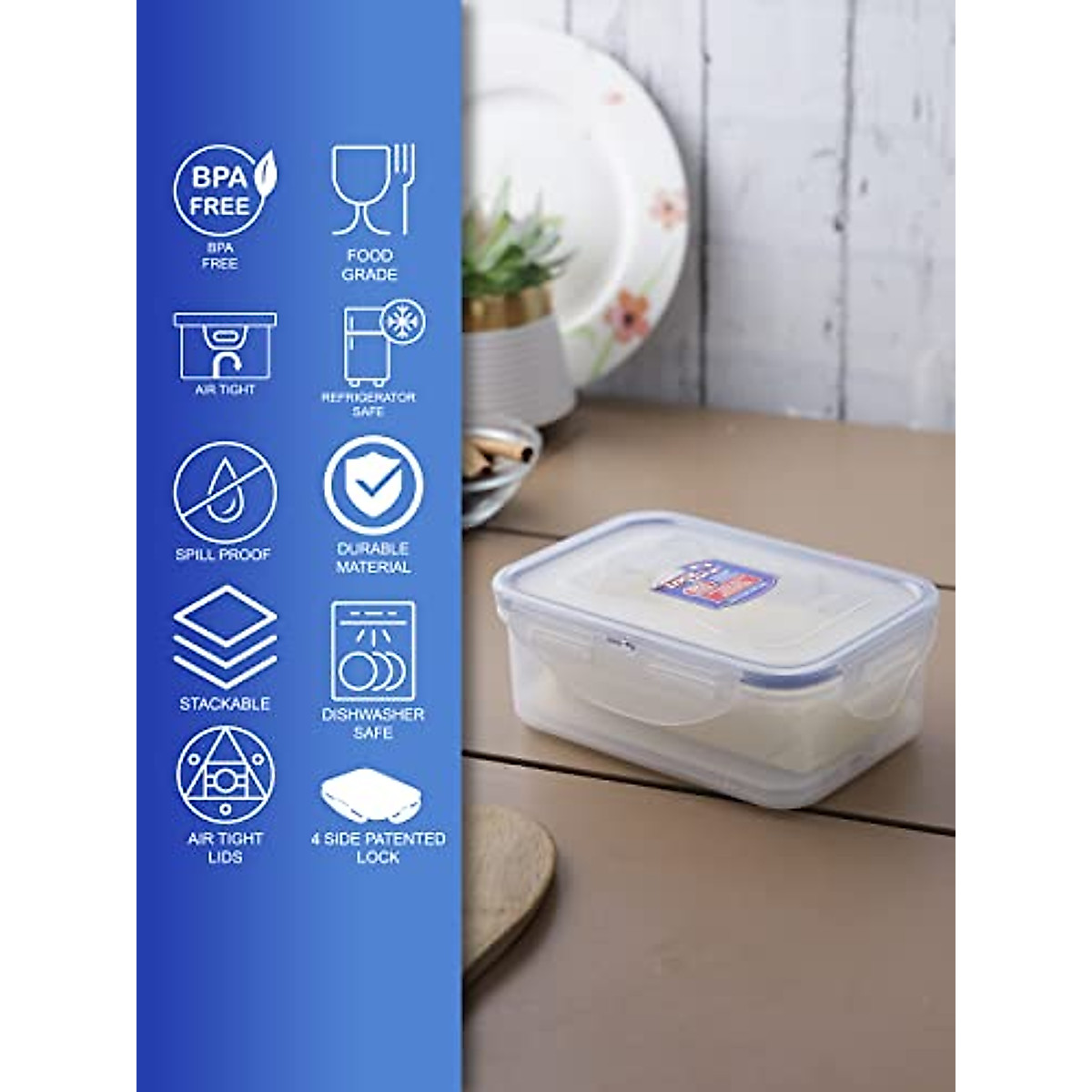 LocknLock Easy Essentials Rectangular Butter and Cheese Container Food Container, Small, 15.0 Ounce - Clear