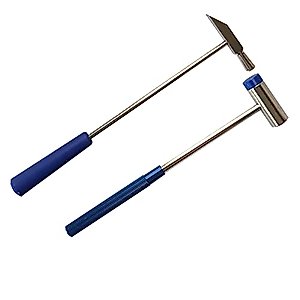 Dual Head Small Hammer, 7 Inches, Plastic Head and Metal Head, Black Plastic Grip, Double face Jewelry Mallet, Mini Hammer for Watch, Tuning, Woodworking, Toys, DIY, Leather, Instruments