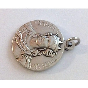Saint Barbara Silver Tone Medal - Patroness of Firefighters - Made in Italy