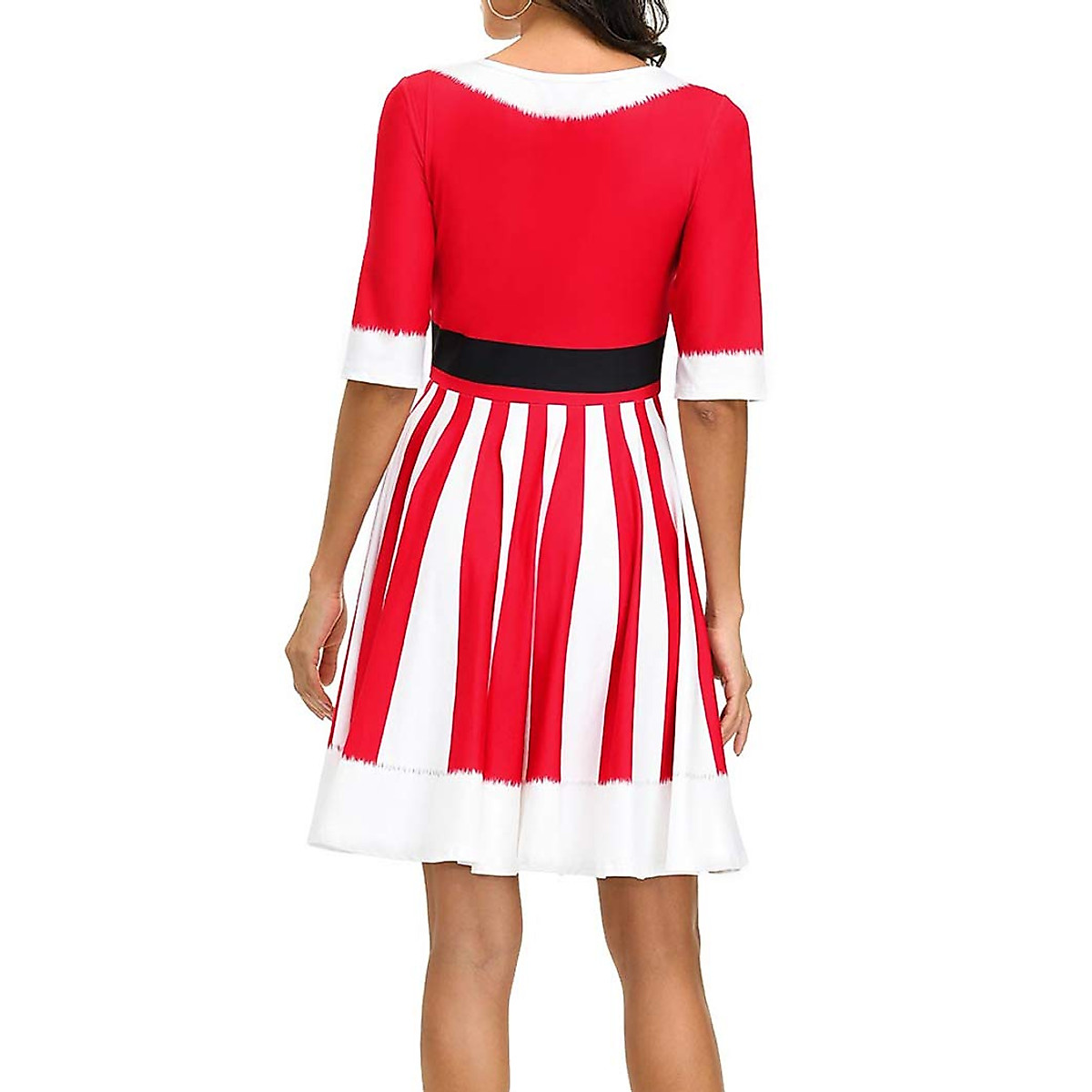 Ainuno Christmas Dresses for Women 2023 Holiday Red Santa Claus Ugly Dress Casual Cute Xmas Costumes,XXL