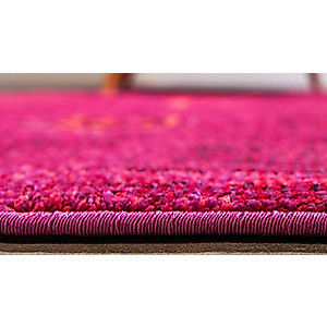 Rugs.com Fleur Collection Rug – 4' x 6' Red Medium-Pile Rug Perfect for Entryways, Kitchens, Breakfast Nooks, Accent Pieces