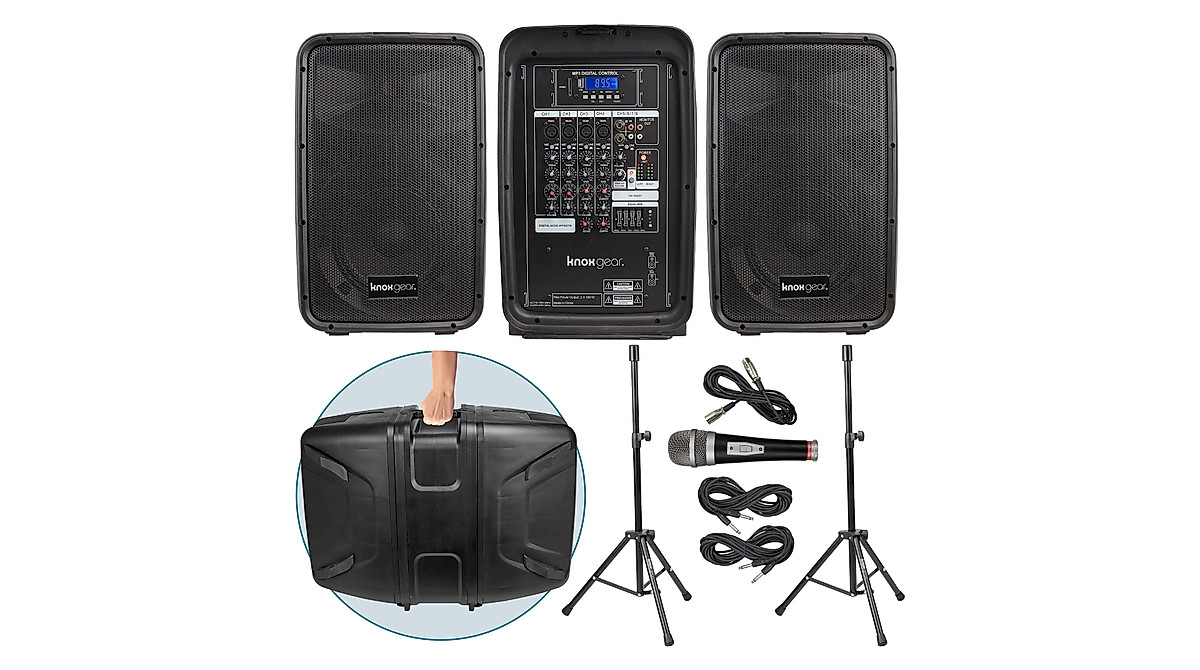 Portable DJ PA System with Mixer & Speakers - Knox Gear