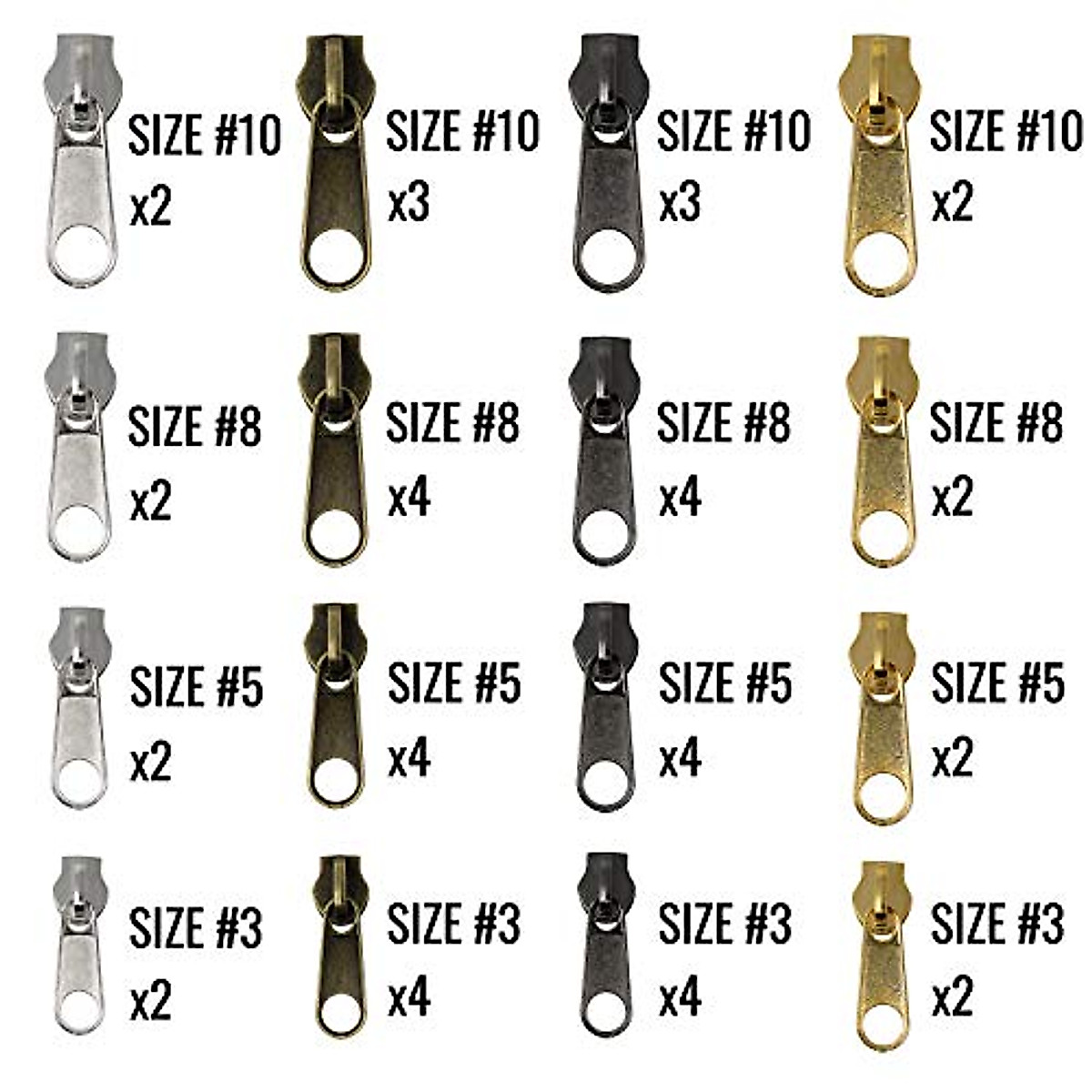 Zipper Repair Kit with Replacement Zippers [197pcs] Zipper Fix Kit & Replacement Zipper Slider Set with Pliers - Ideal for Fixing Luggage, Coats, Jean, Jackets, Tents - Zipper Repair On The Go