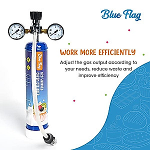 BLUE FLAG Nitrous Oxide Pressure Regulator Pressure Reduction Valve, for 580G, 615G, 1.5L, 2.2L, 3.3L Cream Charger Cylinder