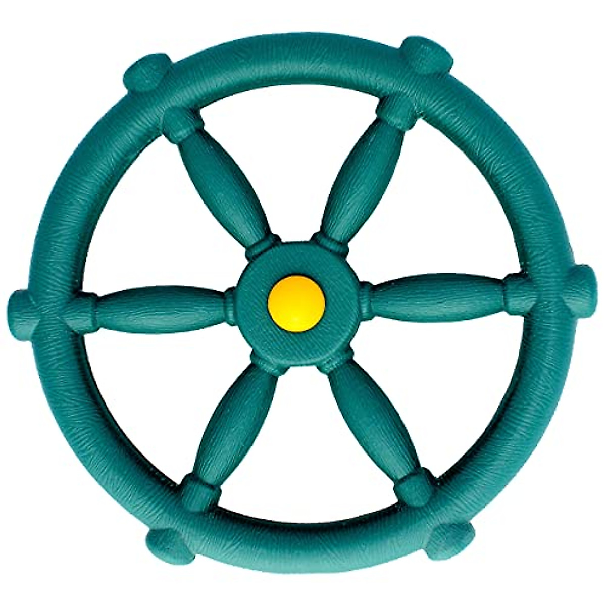 Jungle Gym Kingdom Playground Accessories - Pirate Ship Wheel for Kids Outdoor Playhouse, Treehouse, Backyard Playset Or Swingset - Wooden Attachments Parts (Green)