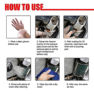 5PCS Car Wash Cleaning Tools Set, Rust Remover for Metal Spray Car Exhaust Pipe Cleaner Metal Surface Rust Remover Motorcycle Exhaust Pipe Maintenance Rust Removal Spray Set