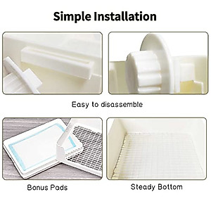 Fhiny Large Rabbit Litter Box for Cage, Plastic Potty Trainer Corner Toilet Box with Disposable Pee Pads for Bunny Guinea Pigs Ferrets Chinchillas Small Animals