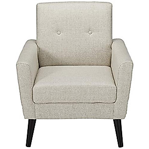 Christopher Knight Home Sienna Mid-Century Modern Fabric Club Chair, Beige 29.5D x 31.1W x 34.5H Inch