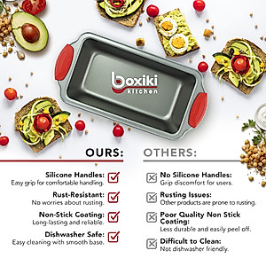 Premium Baking Set: Non-Stick Steel Banana Bread Loaf Pan & 10 Inch Springform Pan with Easy-Release, Easy-Clean Coating and Silicone Handles