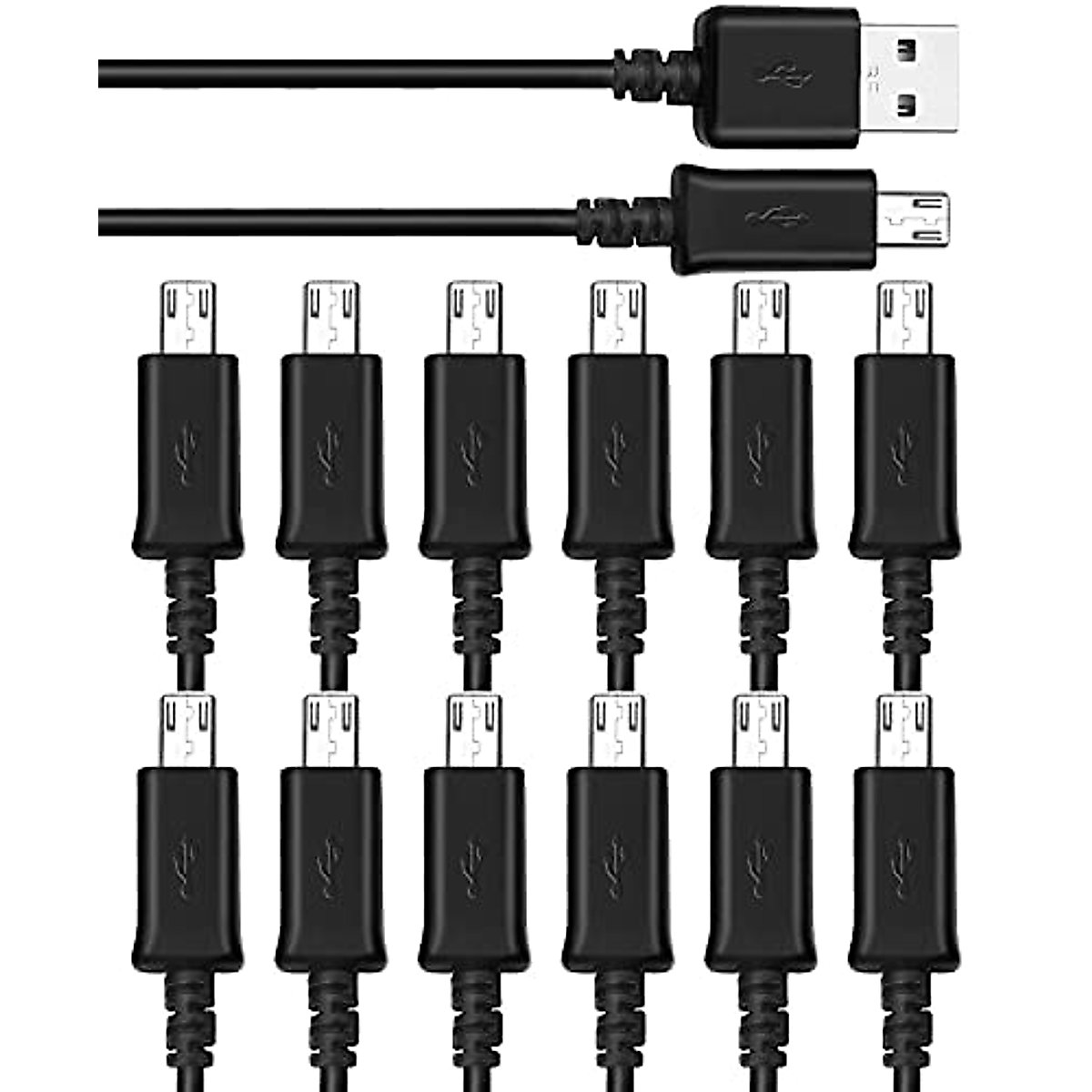 tekSonic [12-Pack Micro USB Cable Multi Pack Bulk Lot - 1 M/3.3 ft Charging, Data Sync Fast Micro USB to USB A Cord for Samsung Galaxy S7 S6 Edge J7 S5,Note 5 4,LG 4 K40 K20,Kindle,PS4,Xbox,Tablet