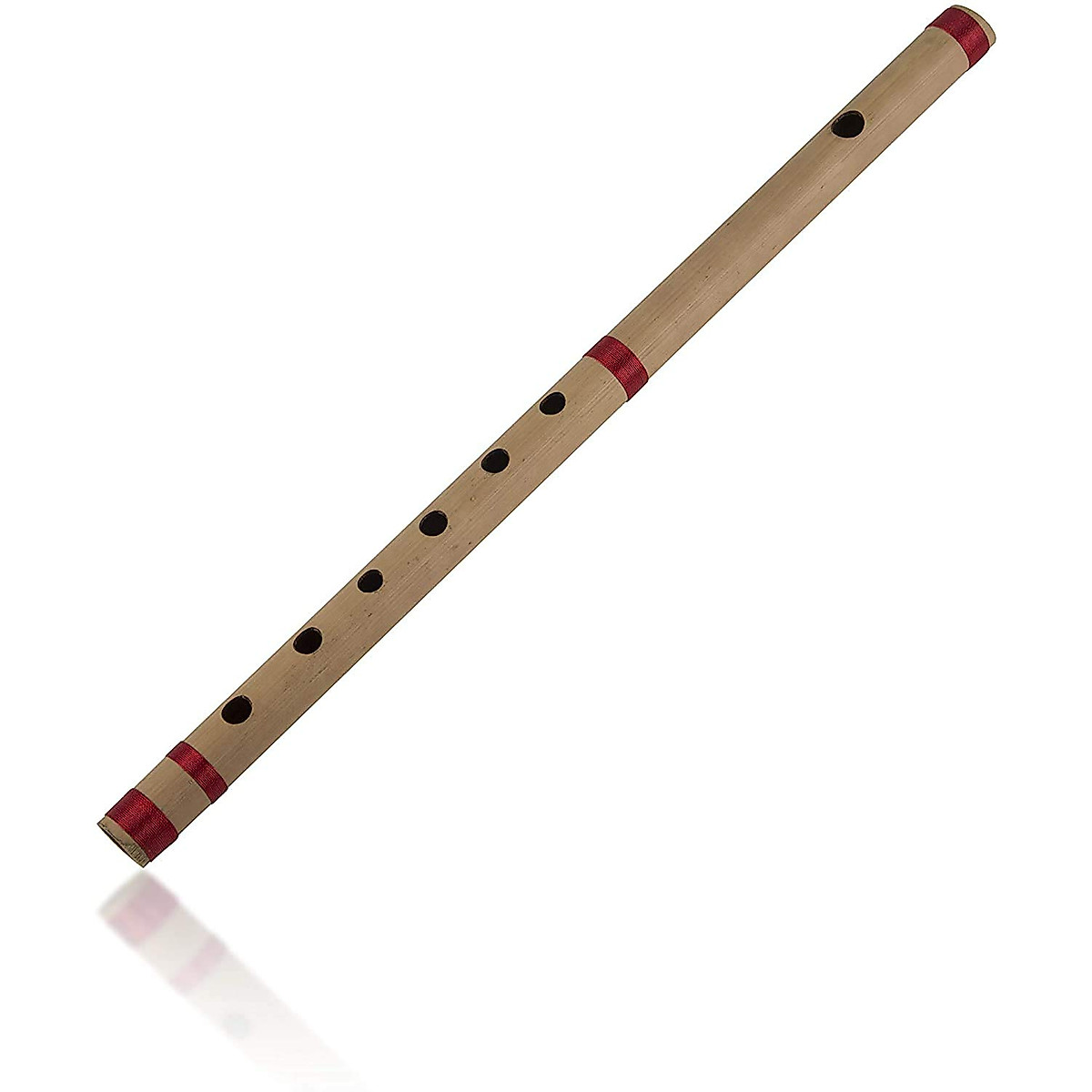 17 Inch Authentic Indian Wooden Bamboo Flute in 'A' Key Fipple Woodwind Musical Instrument Recorder Traditional Bansuri Handcrafted Novelty Decoratives & Collectibles