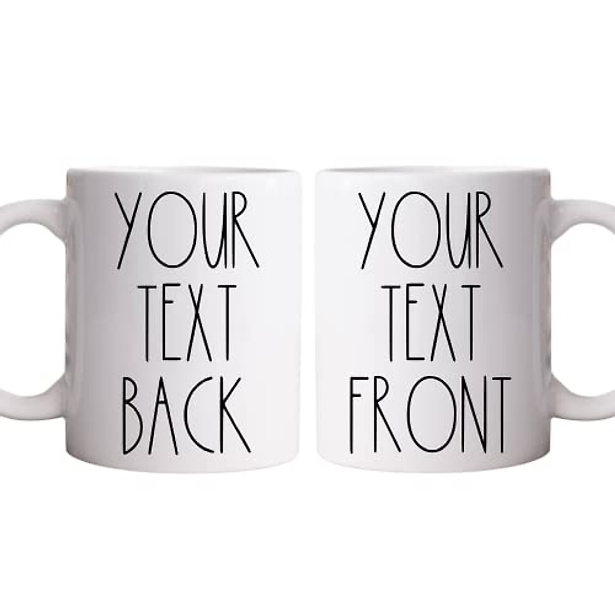 YOUR TEXT HERE Custom Rae Dunn Inspired 15oz Ceramic Mug | One or Two Sided Text