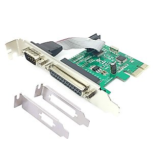 PCIe Combo Serial Parallel Expansion Card PCI Express to Printer LPT Port RS232 Com Port Adapter IEEE 1284 Controller Card WCH382 Chip for Desktop PC Windows 10 with Low Bracket