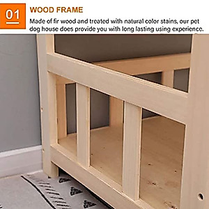 ZAQI Raised Dog Bed,Wood Elevated Dog Bed Extra Large,Outdoor Chew Proof Pet Cooling Mat for Sleeping,Waterproof Dog Cot Raised Off Ground (Size : X-Large)