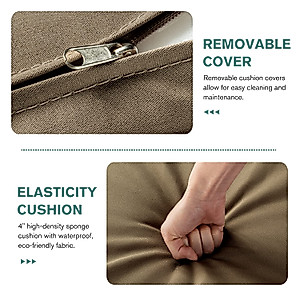 IMUsee Patio Furniture Set, 3 Pieces Swivel Rocking Chairs Outdoor Wicker Patio Bistro Set with Thick 4" Cushions, Brown & Khaki