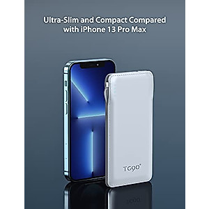 TG90° 2 Pack 10000mah and 4500mah Portable Battery Pack Charger with Built in Cable