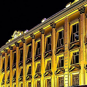 Explux Outdoor-tough Full Glass LED PAR38 Flood Yellow Light Bulbs, 120W Equivalent, Weatherproof & Anti-Ageing, Dimmable, Yellow Color Spotlight, 2-Pack