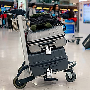 Zoczos Baseball Player Travel Bag Tag Hat Sports Competition Exercise PU Leather Name ID Labels with Privacy Cover for Men Women Suitcase, 1 Pack Black White