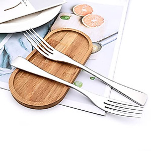 Snplowum Silver Tableware 20Pcs Mirror Polished 18/10 Stainless Steel Luxury Flatware - Heavy Cutlery Set Service For 4 Include Knives/ Forks/ Spoons/ Salad Fork/ Teaspoon, Dishwasher Safe