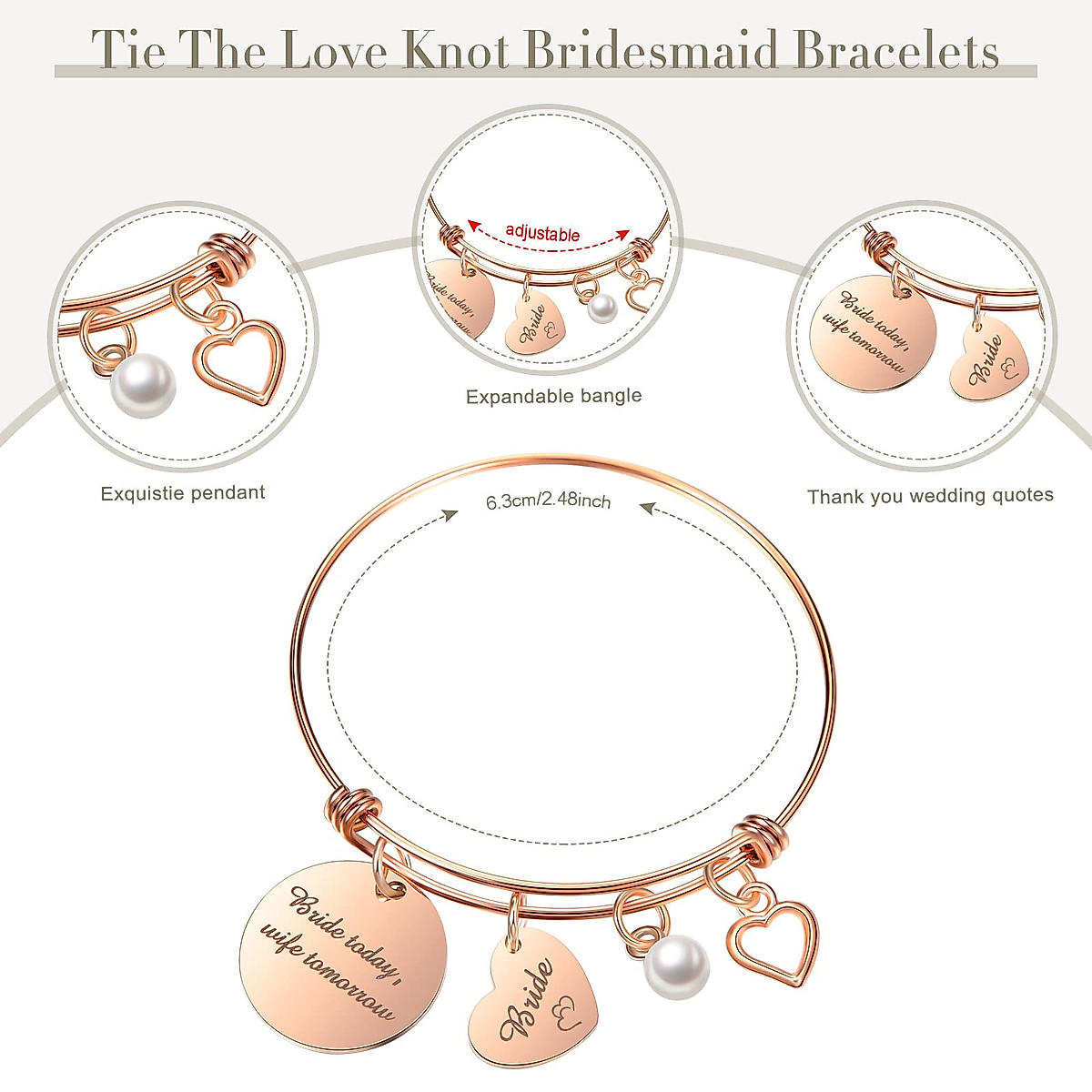 CHENGU 8 Pcs Maid of Honor Gifts Bracelets I Couldn't Say I Do Without You Bridesmaid Bracelets Gift Wedding Bride Adjustable Bangle Thank You Gift for Bridal Shower Bachelorette Party Favor(Elegant)