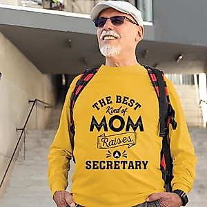 Mothers Day Gift for Busy Secretary Mom Who Raises the Best Kind White and Muticolor Unisex Long Sleeve T Shirt