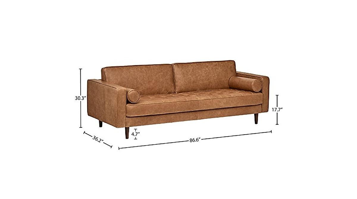 Rivet Aiden Modern Leather Sofa – Stylish & Comfortable Couch
