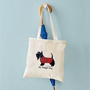 CafePress Scottie Doggie Tote Bag Natural Canvas Tote Bag, Reusable Shopping Bag