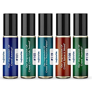 Men's Top 5 Niche Cologne Impressions #1 (Generic Versions of Niche Designer Fragrance) Sampler Gift Set of 5 10.35ml Roll-ons