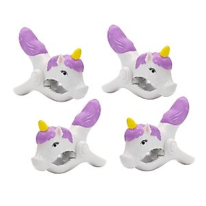 O2COOL Unicorn Boca Clips, Purple