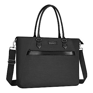 MOSISO Laptop Tote Bag (17-17.3 inch) with Front Trapezoid Pocket, Space Gray