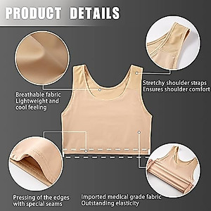 XUJI Women Transgender FTM Breathable Half Chest Binder (K, L)