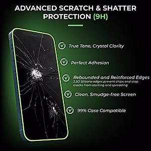 SCREENSABER Luminous Screen Protector for iPhone 11 / iPhone XR 6.1 inch Glow In The Dark Tempered Glass (Pink)