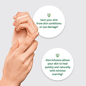 Aloe Infusion Organic Aloe Vera Gel - Deeply Hydrating, Skin Nourishing After Sun Skin Care for Face, Body and Hair - Sunburn, Redness and Itchy Skin Relief - USA-Tested - 16 Oz