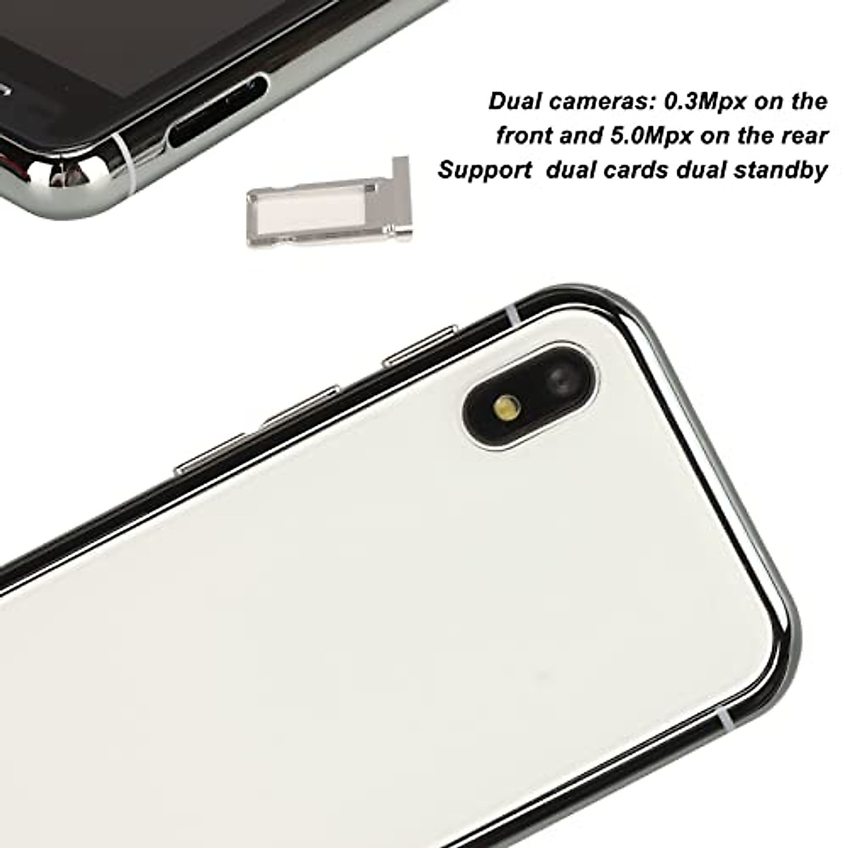 ASHATA Palm Mobile Phone, 4G Fingerprint Unlocked Smartphone with 2.5in Screen, WiFi GPS BT, 2GB RAM 8GB ROM, Mini Android Cellpohone, 1580mAh Battery (White)