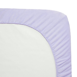 American Baby Company Heavenly Soft Chenille Fitted Mini Crib Sheet 24" x 38", Warm and Cozy Chenille Portable Sheet, Lavender, for Boys and Girls, Fits Most Pack N Play Mattresses