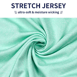 Womens Running Shirts Dry Fit Scoop Neck(Mint Heather,S)