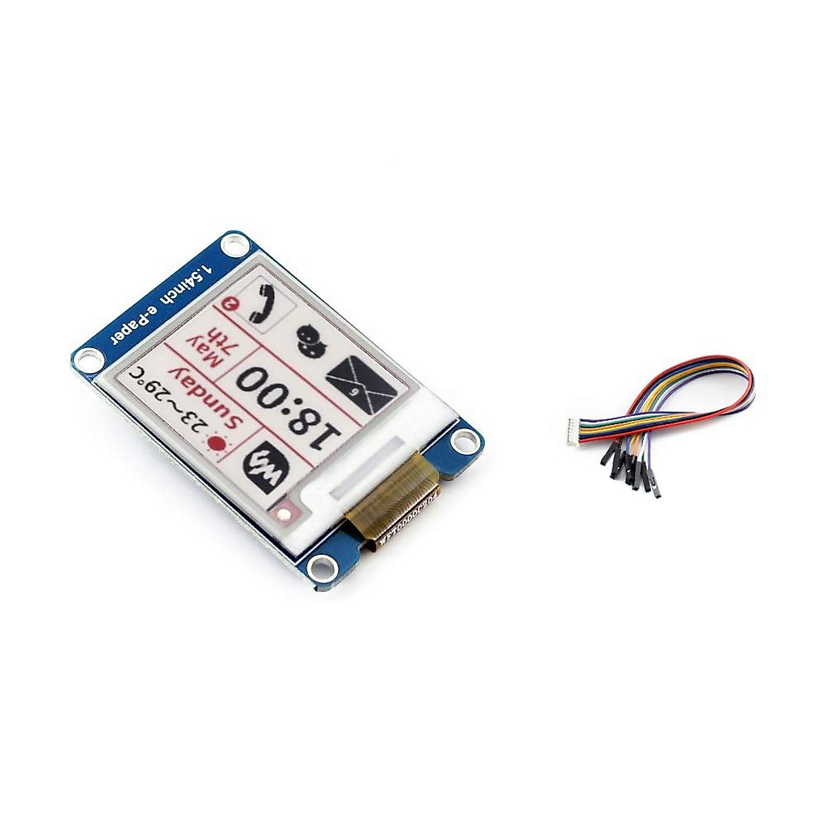 Three Color 1.54inch E-Ink Display Module (B), 200x200 Resolution 3.3V/5V Red Black White E-Paper Display Epaper Screen for Raspberry Pi/Arduino/STM32 SPI Interface,Full Refresh