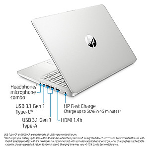 HP Premium Laptop (2021 Latest Model), 14" HD Touchscreen, AMD Athlon Processor, 8GB RAM, 320GB SSD, Long Battery Life, Online Conferencing, Natural Silver, Win 10 with 1 Year of Microsoft 365