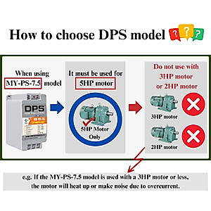 DPS Single-Phase to 3-Phase Converter, My-PS-7.5 Model Must Be Only Used on 5HP(3.7kW) 15 Amps 200-240V 3-Phase Motor, One Must Be Used on One Motor Only, Input/Output 200V-240V, Digital Type