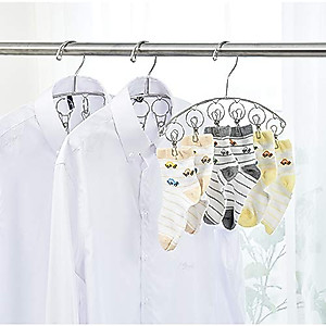 CenYouful Stainless Steel Laundry Drying Rack Windproof Clothes Hanger with 8 Clips for Drying Socks,Drying Towels, Cloth Diapers, Bras, Baby Clothes,Underwear,Hat, Socks Gloves (Set of 2)