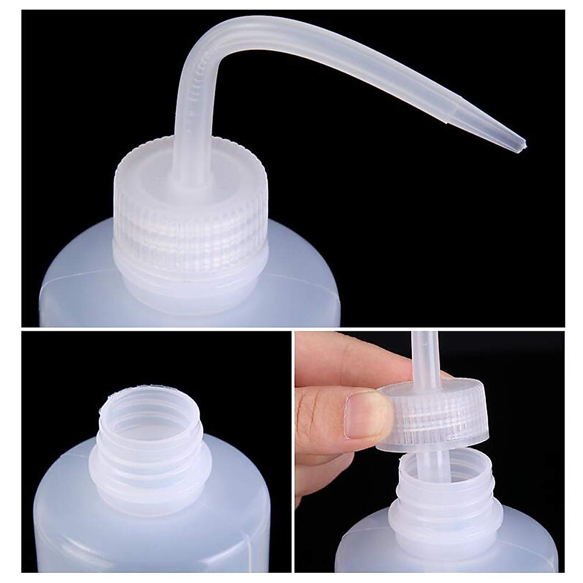 VANTOBEST 2Pcs 1000ml/34oz Clear Plastic Wash Bottle Plastic Squeeze Tattoo Bottle with Narrow Mouth Squirt Bottle Containers Cans Pots Watering Tool for Gardening Lab Industry